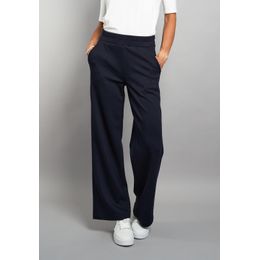 Seidel Moden Damen Stoffhose, blau, Basic, Gr. 48, unifarben, Single Jersey, Obermaterial: 50% Polyester, 45% Viskose, 5% Elasthan, Hosen, in
