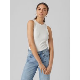 V&eacute;ro Moda VERO MODA Damen Tanktop "VMLAVENDER SL TOP VMA JRS NOOS", wei&szlig;, Basic, Gr. M, unifarben, Jersey, Obermaterial: 95% Baumwolle, 5% Elasthan, Tops, mit