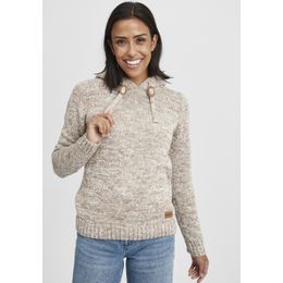 oxmo Damen Strickfleece-Pullover "Strickpullover OXPhilia", beige, Gr. L, Obermaterial: 100% Baumwolle CO., Pullover