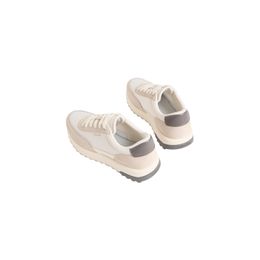 Calvin Klein Herren Sneaker "CITY RUNNER LACEUP NY MIX", Gr. 45wei&szlig;, beige, grau, Leder, Textil, Veloursleder, kontrastfarbene Details, unifarben mit