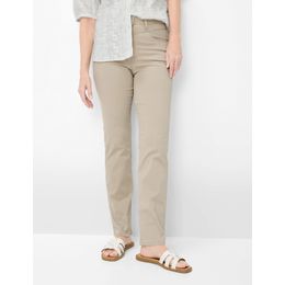 Damen 5-Pocket-Hose "Style LAURA NEW", beige, Gr. 50, RAPHAELA BY Brax, Web, 86% Baumwolle, 10% Elastomultiester, 4% Elasthan, Hosen