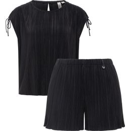 Ragwear Damen Blusenshirt "Veriel Set YOUMODO"schwarz, Gr. S, Material: 65% Polyester, 35% Viskose, Shirts, Set bestehend aus kurzer Hose und T-Shirt