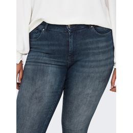 Only CARMAKOMA Damen Skinny-fit-Jeans "CARWILLY REG SK ANK RW REA422 NOOS", blau, Gr. 50, unifarben, Denim/Jeans, Obermaterial: 92% Baumwolle, 6%