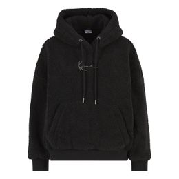 Karl Kani Damen Kapuzensweatshirt "Karl Kani KK Metal Signature Teddy Os Hoodie", schwarz, Gr. M, 100% Polyester, Sweatshirts