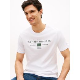 Tommy Hilfiger Herren T-Shirt "BRAND LOVE MONO STACK"wei&szlig;, Gr. L, Single Jersey, Obermaterial: 100% Baumwolle, Shirts, aus Jersey mit Logo