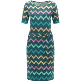 Ragwear Damen Sommerkleid "Taggiana Print YOUMODO", bunt, Gr. XXXL, Material: 95% Viskose, 5% Elasthan, Kleider, Damen Midikleid mit Taillenband und