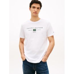 Tommy Hilfiger Herren T-Shirt "BRAND LOVE MONO STACK"wei&szlig;, Gr. XL, Single Jersey, Obermaterial: 100% Baumwolle, Shirts, aus Jersey mit Logo