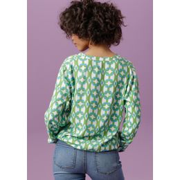 Aniston CASUAL Damen Schlupfbluse, bunt, Gr. 36, bedruckt, gemustert, Web, Obermaterial: 100% Viskose, Blusen, mit extravagantem, graphischem Druck