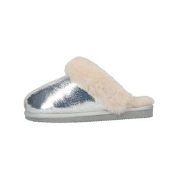Shepherd Damen Hausschuh "Shepherd Hausschuhe Leder", Gr. 38, silber, Leder, Schuhe