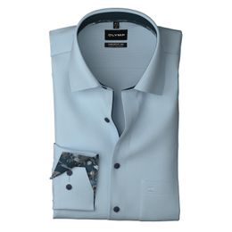 OLYMP Herren Langarmhemd "Big & Tall", blau, Gr. 49, Web, Obermaterial: 100% Baumwolle, Hemden, Neue COMFORT FIT BIG Kollektion, Businesshemd