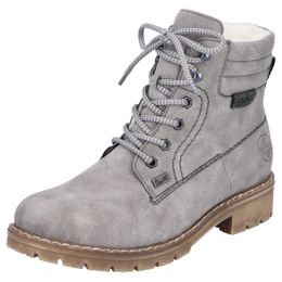 Rieker Damen Winterstiefelette, Gr. 40, grau, Lederimitat, used, Basic, Schuhe, mit Schn&uuml;rung und wasserabweisender TEX-Membran