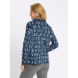 Classic Basics Damen Sweatshirt, blau, Gr. 54, bedruckt, gemustert, 50% Baumwolle, 50% Polyester, Sweatshirts