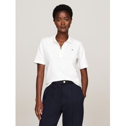 Tommy Hilfiger Damen Poloshirt "1985 REG PIQUE POLO", beige, Gr. S, unifarben, Piqu&eacute;, Obermaterial: 95% Baumwolle, 5% Elasthan, Shirts, mit