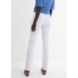 bonprix Damen Stretch-Hose "Stretch-Hose in Schlupfform", wei&szlig;, Gr. 48, Obermaterial: 73% Viskose, 23% Polyamid, 4% Elasthan, Hosen, aus Viskose,