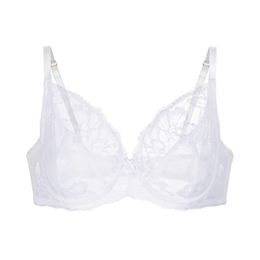 Dorina Damen B&uuml;gel-BH "Perfect Lace", Gr. 80, wei&szlig;, Obermaterial: 90% Nylon, 10% Elasthan, BHs, transparent, mit Spitze, mit B&uuml;gel, Cups leicht