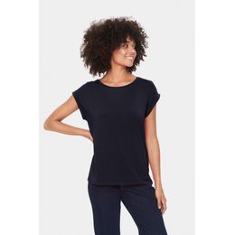 Saint Tropez Damen Rundhalsshirt, blau, Gr. L, Jersey, Obermaterial: 95% Lyocell, 5% Elasthan, Shirts, Basic in edler LYOCELL Qualit&auml;t
