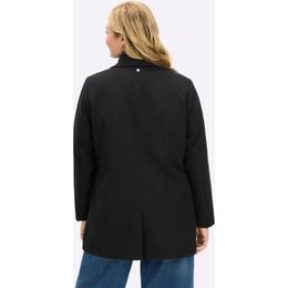 sheego Damen Cabanjacke, schwarz, Gr. 40, unifarben, 90% Polyester, 10% Wolle, Einsatz:100% Polyester, Wattierung:100% Polyester, Jacken