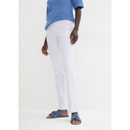 bonprix Damen Stretch-Hose "Stretch-Hose in Schlupfform", wei&szlig;, Gr. 36, Obermaterial: 73% Viskose, 23% Polyamid, 4% Elasthan, Hosen, aus Viskose,