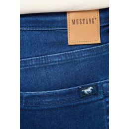 Mustang Damen Straight-Jeans "Damen Style Shelby Straight", blau, Gr. 33, unifarben, Denim/Jeans, 78% Baumwolle, 10% Lyocell, 9% Elastomultiester, 3%