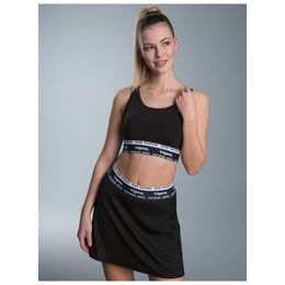 TRIGEMA Damen Sweater "TRIGEMA Sport-Set aus Sport-Bustier und Skort", schwarz, Gr. M, Stoff, 85% Polyester, 15% Elasthan, Sweatshirts
