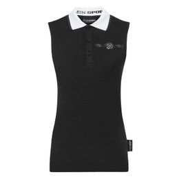 Plein Sport Damen Poloshirt "Basic", schwarz, Gr. XS, Obermaterial: 100% Baumwolle, Shirts
