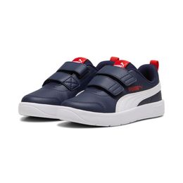 Puma Damen Sneaker "COURTFLEX V3 V PS", Gr. 35Puma navy, Puma wei&szlig;, Puma rot, Synthetik, Schuhe, mit sportlichem Design, mit Klettverschluss