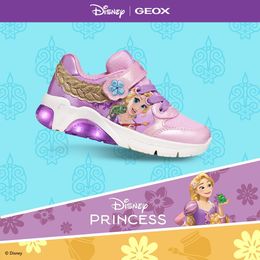 Geox M&auml;dchen Sneaker "J FADINLIGHT GIRL DISNEY PRINCESS RAPUNZEL", Gr. 26rosa, lila, Lederimitat, Textil, Schuhe, Halbschuh mit Blinkfunktion,