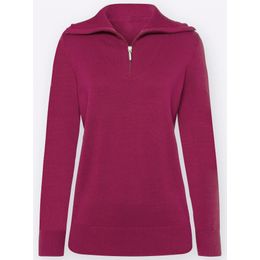 Classic Basics Damen Troyer "Pullover", rot, Gr. 50, unifarben, 100% Baumwolle, Pullover