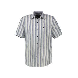 Lerros Herren Kurzarmhemd "Kurzarmhemd gestreift und atmungsaktiv"storm blau, Gr. XL, 60% Polyester, 40% Baumwolle, Hemden