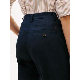 Tommy Hilfiger Damen Chinohose "CO GMD SLIM STRAIGHT CHINO", blau, Gr. 38, unifarben, Web, Obermaterial: 65% Baumwolle, 33% Lyocell, 2% Elasthan,
