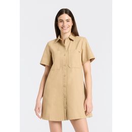 Hugo Damen Hemdblusenkleid "Kandira"open beige 280, Gr. 38, unifarben, Web, Obermaterial: 100% Baumwolle, Kleider, in A-Linie