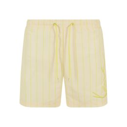 Badeshorts Karl Kani "Karl Kani Herren KM241-054-1 Signature Pinstripe Swim Shorts", Herren, Gr. M, US-Gr&ouml;&szlig;en, light gelb, 100% Polyester, Badehosen Badeshorts