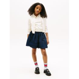 Tommy Hilfiger M&auml;dchen Strickjacke "POINTELLE CARDIGAN LS", wei&szlig;, Gr. 5, unifarben, Strick, Obermaterial: 100% Baumwolle, Strickjacken, f&uuml;r Kinder