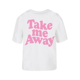 MISS TEE Damen T-Shirt "Miss Tee Take Me Away Tee", wei&szlig;, Gr. L, bedruckt, 100% Baumwolle, Shirts