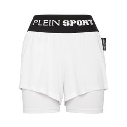 Plein Sport Damen Jogg-Bermudas "Basic", wei&szlig;, Gr. M, Obermaterial: 95% Polyester, 5% Elasthan, Hosen