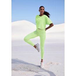 Lascana Damen Kurzarmshirt, gr&uuml;n, Gr. M, unifarben, Single Jersey, Obermaterial: 95% Baumwolle, 5% Elasthan, Shirts, T-Shirt, weite Form mit