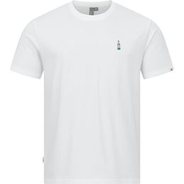 Ragwear Herren T-Shirt "Samms C Gots YOUMODO", wei&szlig;, Basic, Gr. S, Material: 100% Baumwolle, Shirts, Kurz&auml;rmliges Shirt mit Flaschen-Stickerei
