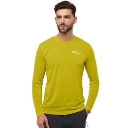 Langarmshirt Jack Wolfskin "VONNAN LS T M", Herren, Gr. XXL (58), chartreuse, Obermaterial: 100% Polyester, Shirts Langarmshirt