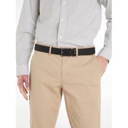 Tommy Hilfiger Herren Lederg&uuml;rtel "Oliver", schwarz, Gr. 80, unifarben, Leder, G&uuml;rtel, mit Kontrast-Schnalle und Logoschlaufe