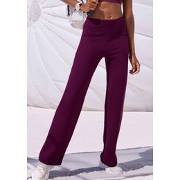 Lascana Damen Sporthose, lila, Gr. L, unifarben, Trikot, Obermaterial: 67% Polyester, 28% Modal, 5% Elasthan, Hosen, Seamless-Sporthose aus
