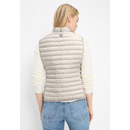 Fuchs & Schmitt FUCHS SCHMITT Damen Steppweste, beige, Gr. 46, unifarben, Web, Obermaterial: 100% Polyester, Westen, Stehkragen, Regular Fit, Rei&szlig;verschlusstaschen