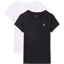 M&auml;dchen T-Shirt "2-PACK TEE"wei&szlig;, schwarz, Gr. 14, Calvin Klein Jeans, unifarben, Single Jersey, Obermaterial: 100% Baumwolle, Shirts, Regular fit