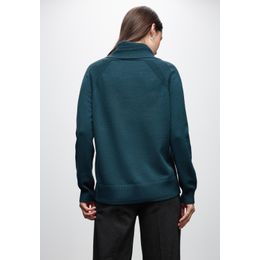 Street One Damen Rollkragenpullovertide blau, Gr. 34, unifarben, Stoff, 30% Polyester, 29% Polyacryl, 21% Viskose, 20% Nylon, Pullover, mit Stehkragen