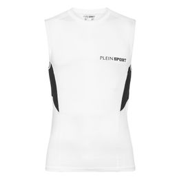 Plein Sport Herren T-Shirt "Tanktop", wei&szlig;, Gr. L, Obermaterial: 90% Polyester, 10% Elasthan. Futter: 92% Polyester, 8% Elasthan, Shirts