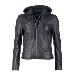 Maze Damen Lederjacke "Mico", grau, Gr. XS, Obermaterial: 100% Lammleder. Innenfutter: 100% Polyester. Kapuze: 55% Baumwolle, 45% Polyester, Jacken