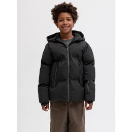 Jack & Jones Kinder Steppjacke "JCOFUSION TECHNICAL PUFFER JACKET JNR", schwarz, Gr. 128, JACK & JONES JUNIOR, unifarben, Web, Obermaterial: 100% Polyester, Jacken