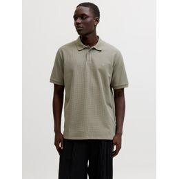 Jack & Jones JACK & JONES Herren Poloshirt "JJEAUSTIN POLO SS NOOS", beige, Gr. XS, bestickt, unifarben, Jersey, Obermaterial: 58% Polyester, 40% Baumwolle, 2%