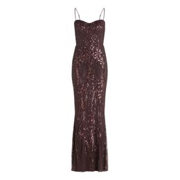 Vera Mont Damen Abendkleid "Damen mit Pailletten"schwarz maroon, Gr. 40, Mesh, Obermaterial: 97% Polyester, 3% Elasthan. Besatz: 100% Polyamid.