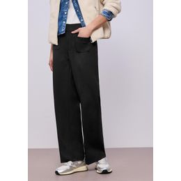 Street One Damen Stoffhoseschwarz, Gr. 38, unifarben, Stoff, 68% Viskose, 28% Polyester, 4% Elasthan, Hosen, High Waist