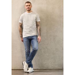 Street One MEN Herren Regular-fit-Jeansindigo blau random wash, Gr. 40, unifarben, Jeans, 99% Baumwolle, 1% Elasthan, Jeans, 5-Pocket-Style